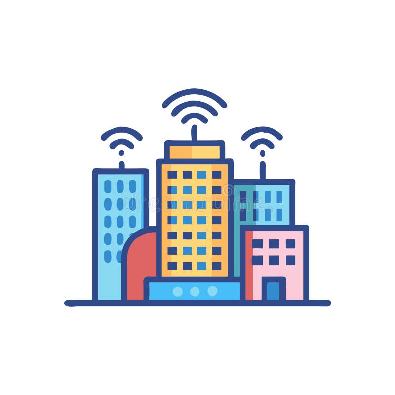 Essential Smart City Icon for Connectivity Stock Photo - Illustration ...