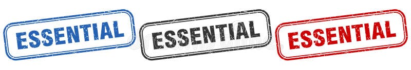 Essential Square Isolated Sign Set. Essential Stamp Stock Vector ...