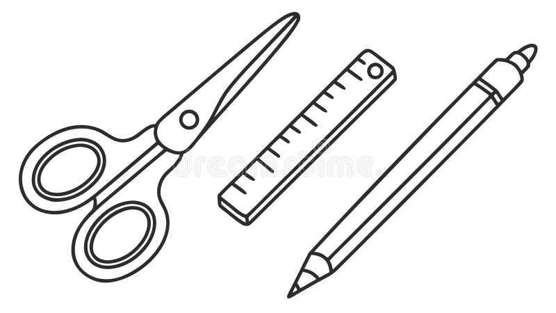 Basic Stationery Tools Stock Illustrations – 267 Basic Stationery Tools ...