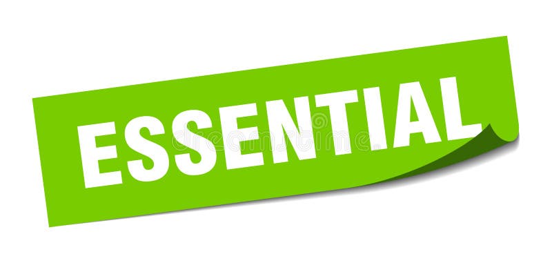 Essential Sticker. Square Isolated Label Sign. Peeler Stock Vector ...