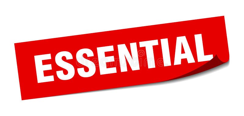 Essential Sticker. Square Isolated Label Sign. Peeler Stock Vector ...