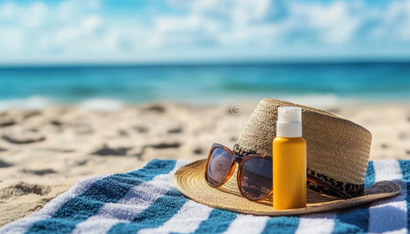 Essential Sunbathing Accessories Stock Image - Image of essentials ...