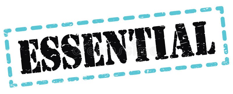 ESSENTIAL Text Written on Blue-black Stamp Sign Stock Illustration ...