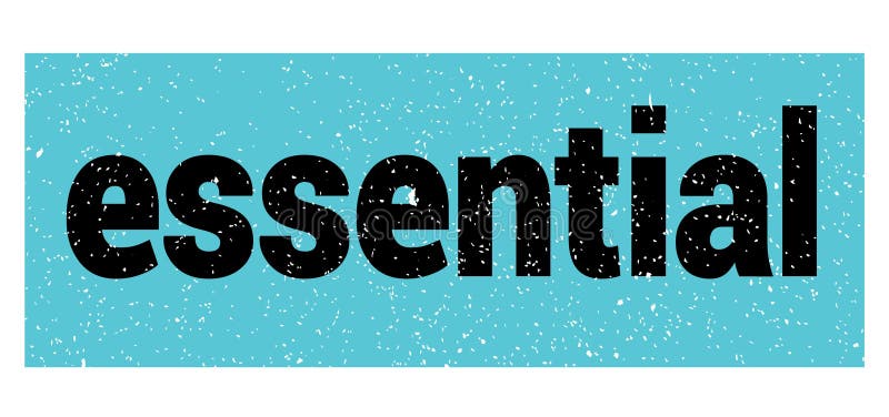 Essential Text Written on Blue-black Stamp Sign Stock Illustration ...