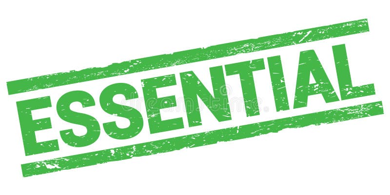 ESSENTIAL Text on Green Rectangle Stamp Sign Stock Illustration ...