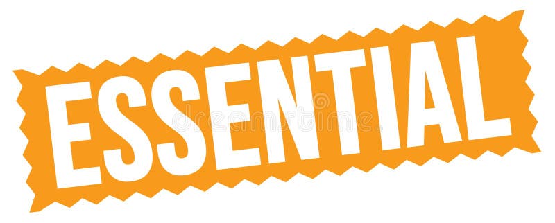 ESSENTIAL Text Written on Orange Stamp Sign Stock Illustration ...