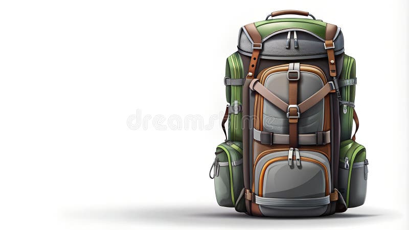 The Essential Travel Backpack: a Hand-Drawn Illustration of a Multi ...