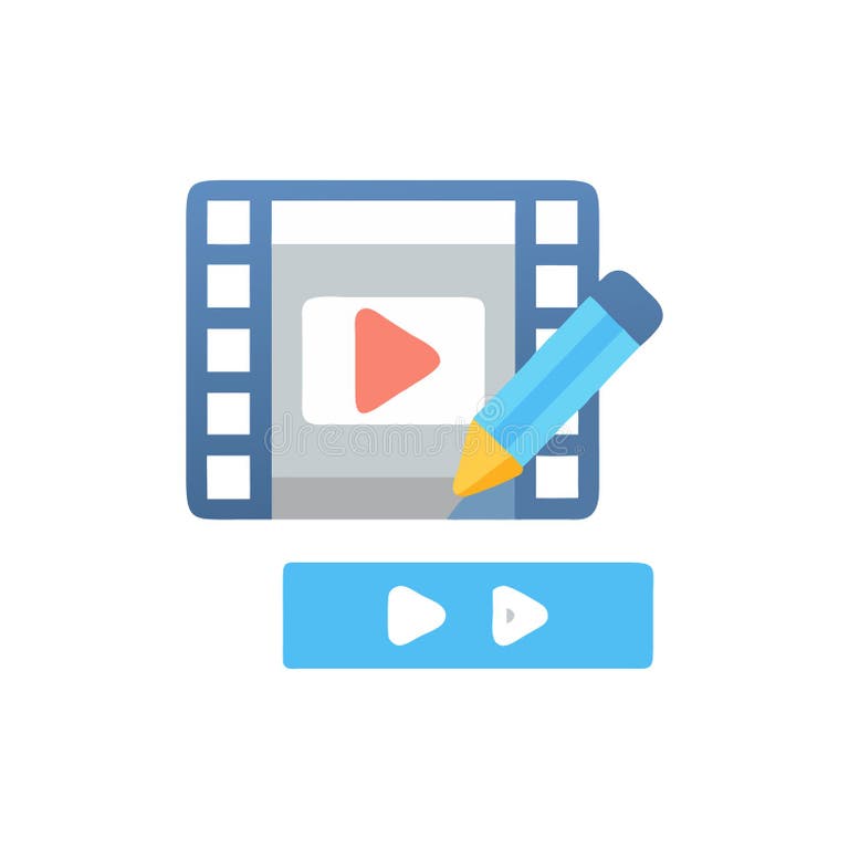 Essential Video Editor Icon for Editing Stock Photo - Illustration of ...