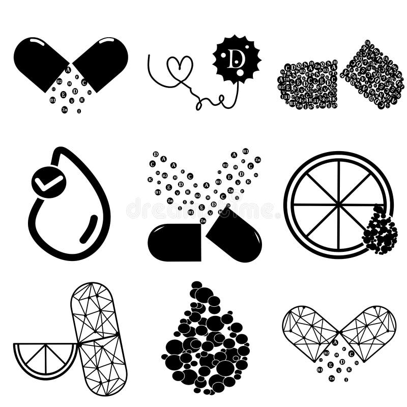 Essential Vitamin and Mineral Complex. Vector Creative Design Vitamin ...