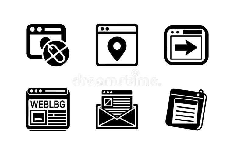 Essential Web Interface Icons Collection Stock Vector - Illustration of ...