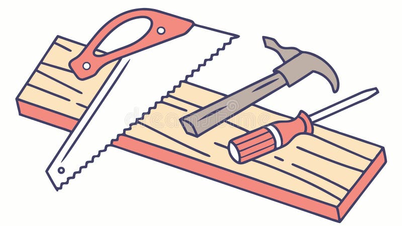 Essential Woodworking Tools Set Saw Hammer, Vector Design Generative AI ...