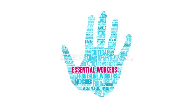 Essential Workers Animated Word Cloud Stock Footage - Video of line ...