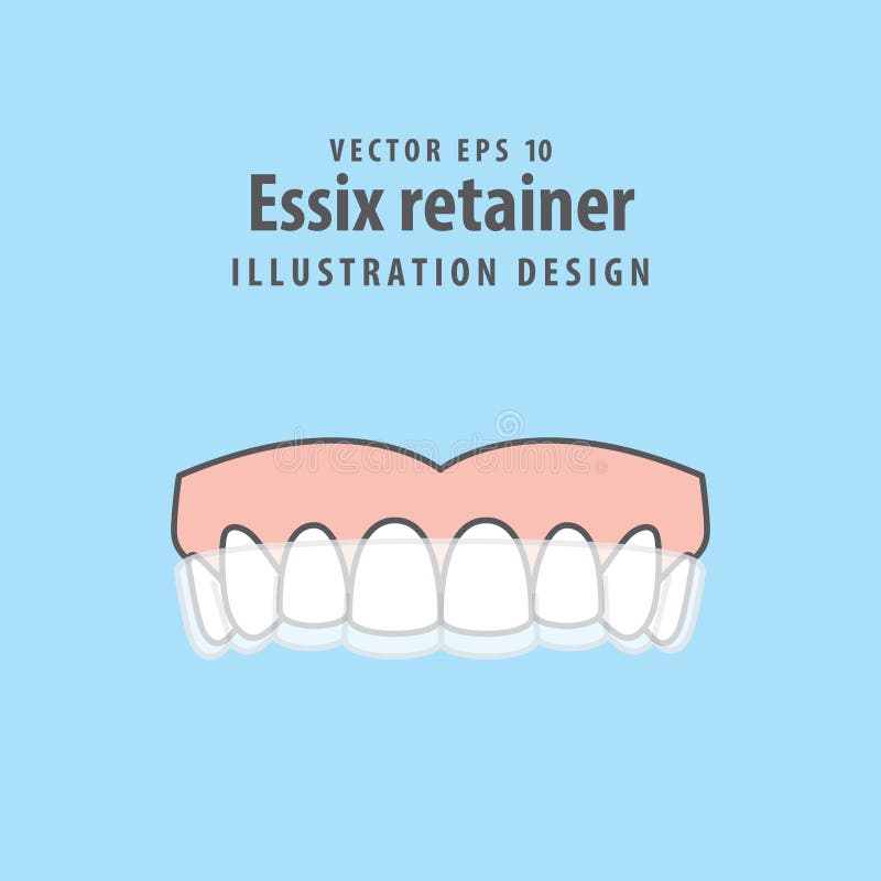 Essix Retainer Illustration Vector on Blue Background. Dental Co Stock ...