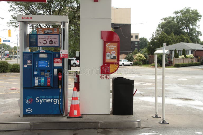 Tor, Canada - July 18, 2023: Esso Gas Station Pump at Esso Gas Station ... Tor, Canada - July 18, 2023: Esso Gas Station Pump at Esso Gas Station ...