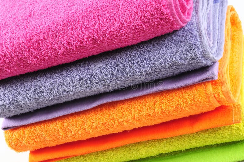 Essuie-main De Bath. D'isolement Image stock - Image du coloré, orange ...