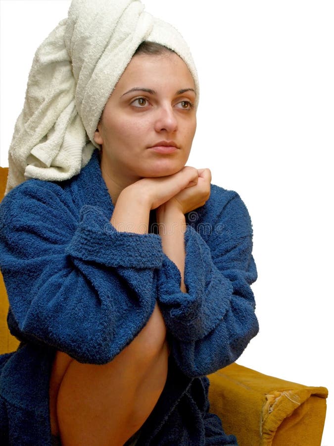 Essuie-main woman4 photo stock. Image du sourcils, humide - 3049112