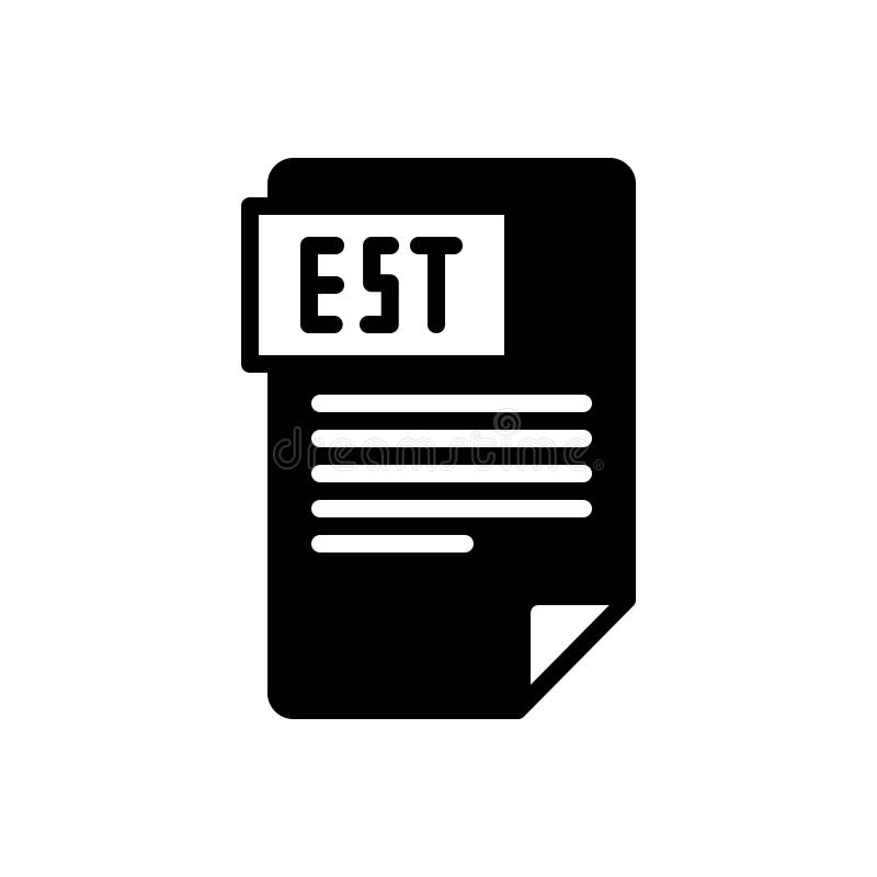 Black Solid Icon for Est, Document and Application Stock Illustration ...