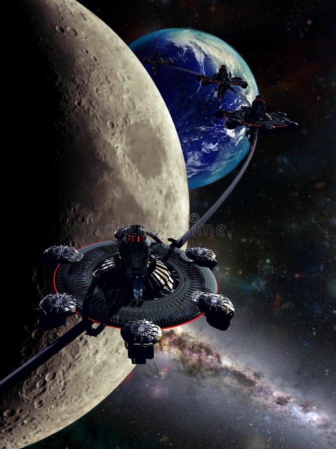 Estação orbital lunar ilustração stock. Ilustração de potência - 63123608