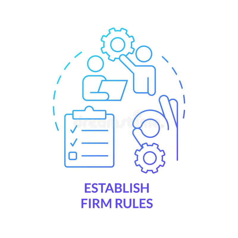 Establish Firm Rules Blue Gradient Concept Icon Stock Vector ...