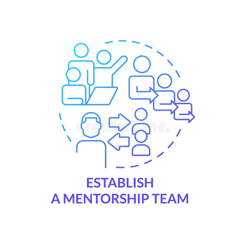 Establish Mentorship Team Blue Gradient Concept Icon Stock Vector ...