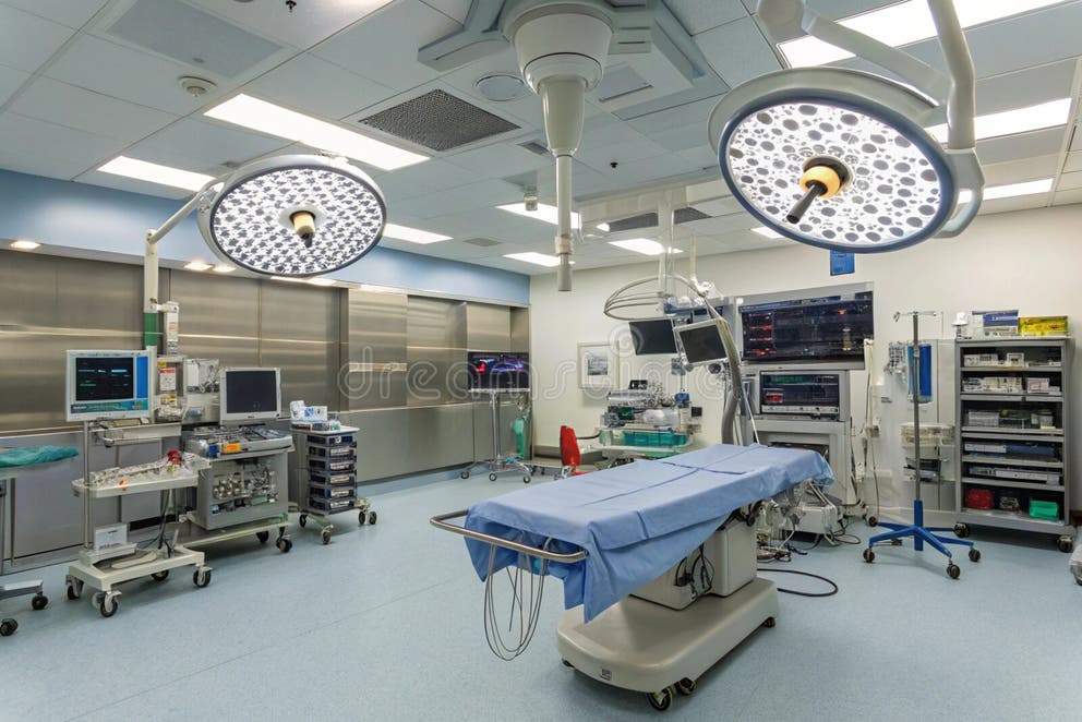 Establishing Shot of Technologically Advanced Operating Room Stock ...