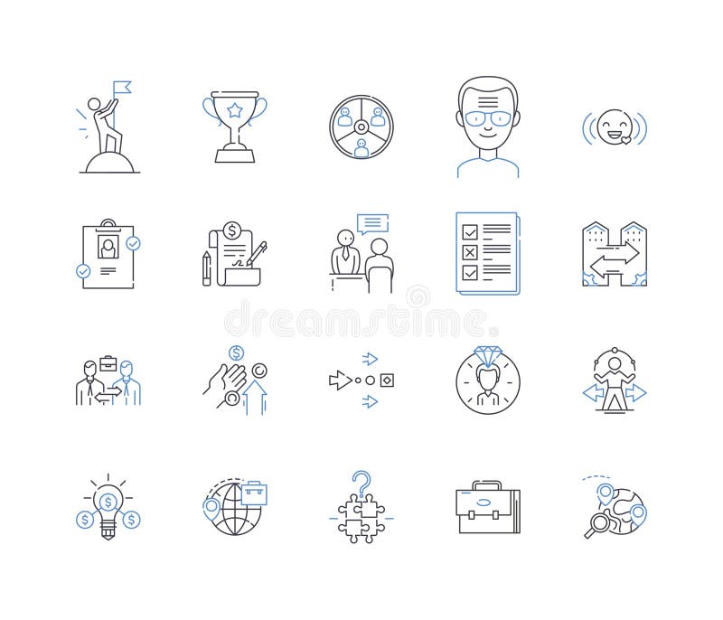 Establishment Development Line Icons Collection. Planning, Design ...