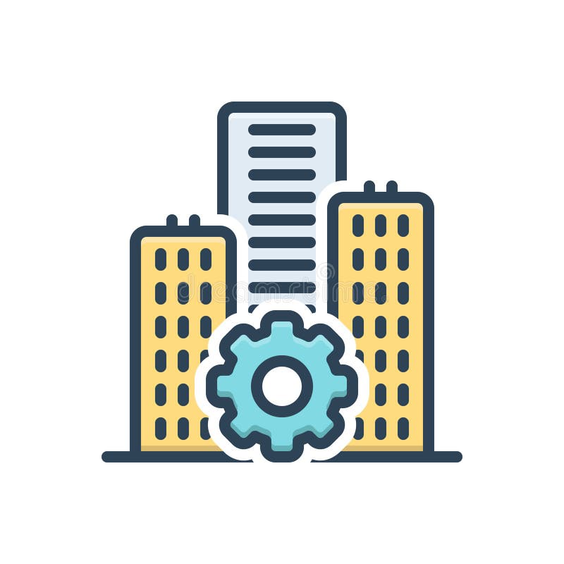 Color Illustration Icon for Establishment, Foundation and Building ...