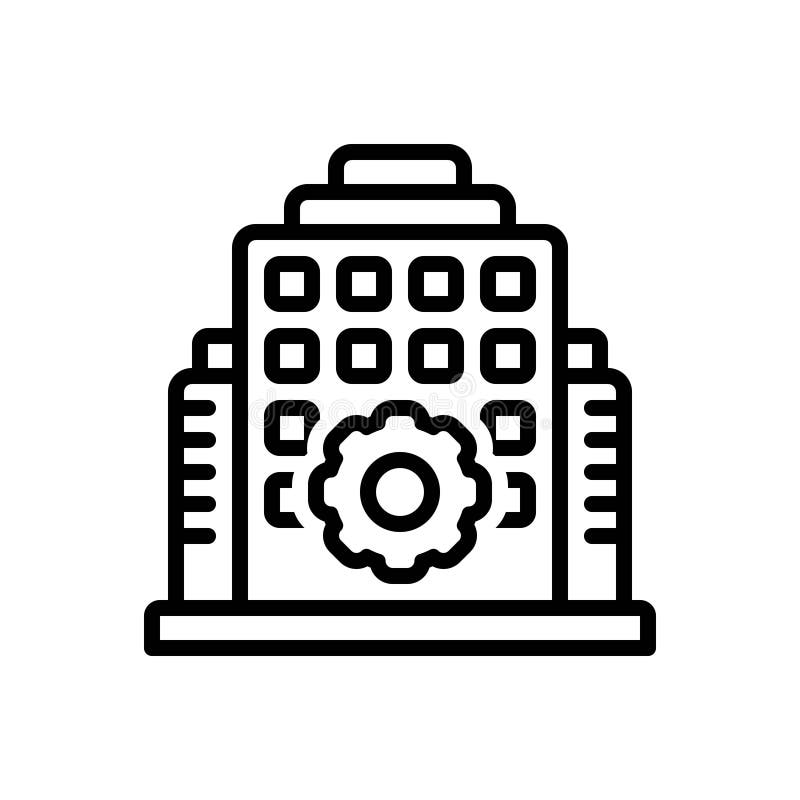 Black Line Icon for Establishment, Institute and Setting Stock Vector ...