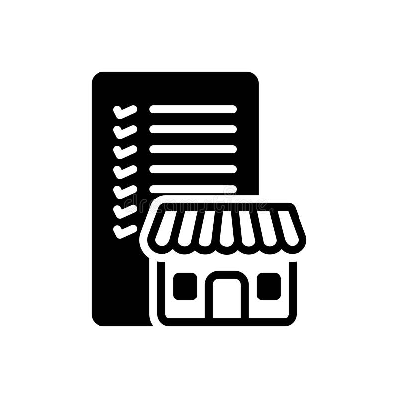Black Solid Icon for Establishment, Shop and Restaurant Stock ...