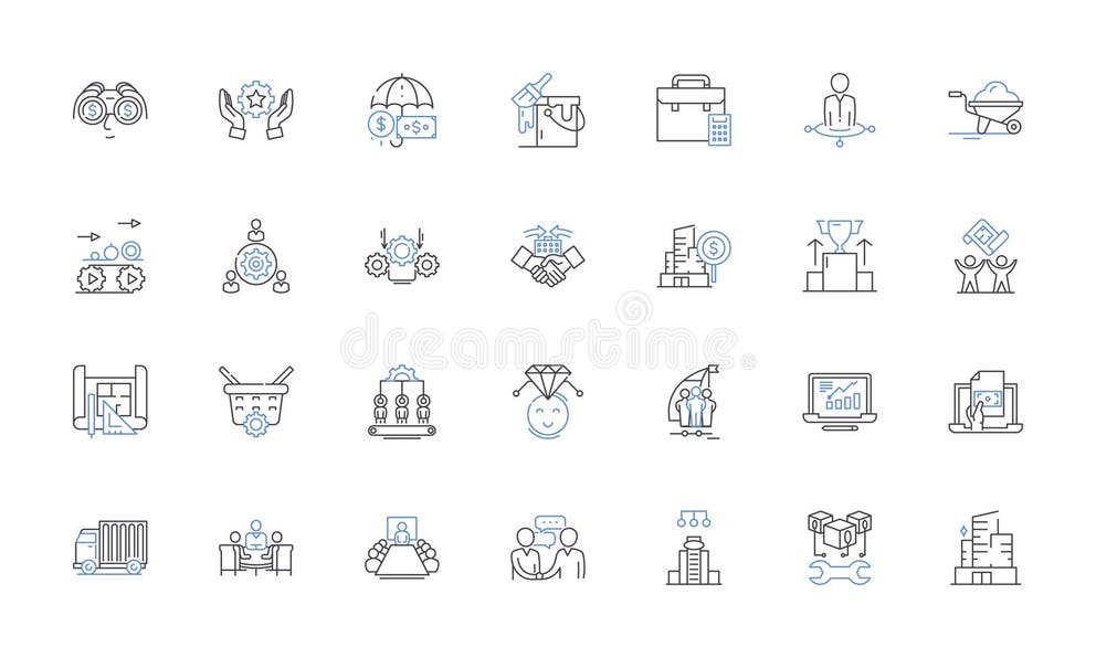 Establishment System Line Icons Collection. Hierarchy, Power, Control ...