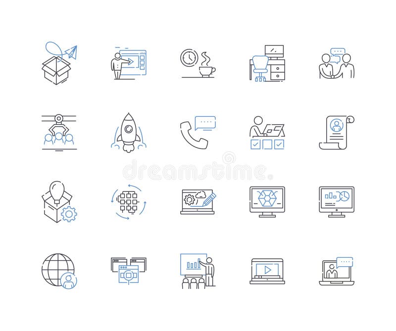 Establishment Team Line Icons Collection. Formation, Building ...