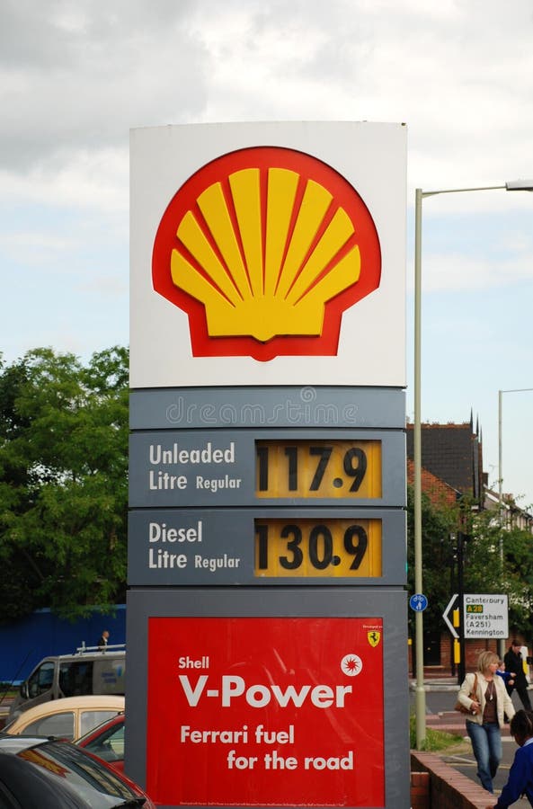 Bomba De La Gasolinera De Shell Imagen de archivo editorial - Imagen de ...