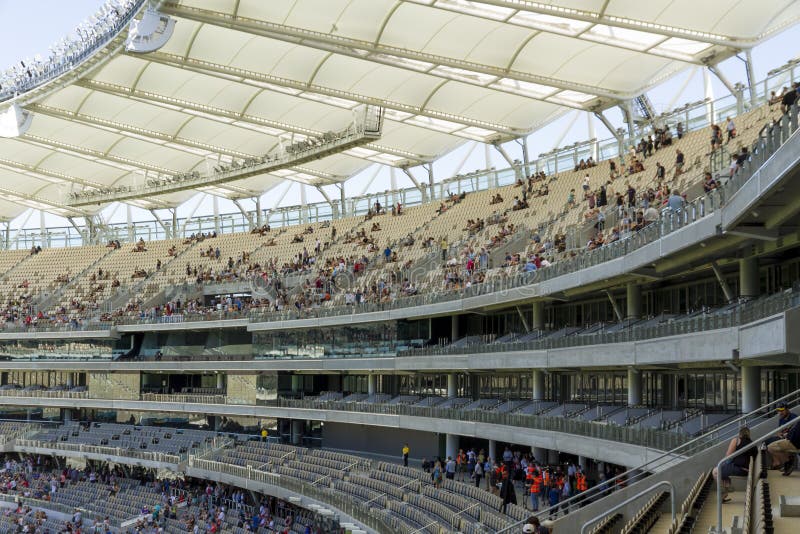 Estadio de Optus en Perth fotografía editorial. Imagen de deporte ...