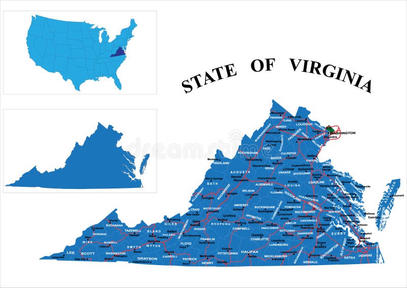 Estado Federado De Virginia, Estados Unidos. Condado Estados Unidos De ...