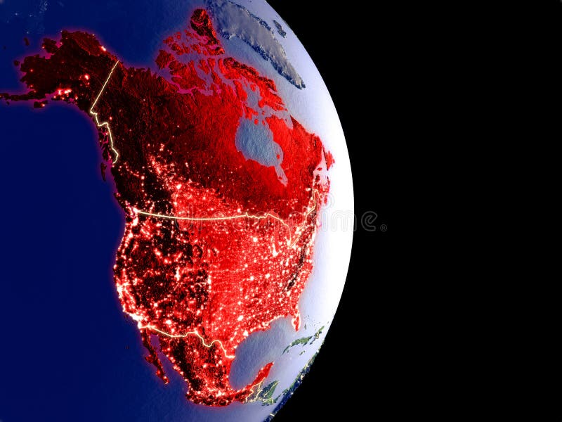 Estados-membros Do NAFTA No Mapa 3D Ilustração Stock - Ilustração de ...