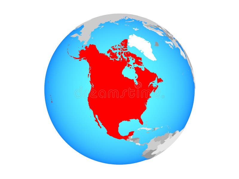 Estados-membros Do NAFTA No Globo Isolado Ilustração Stock - Ilustração ...