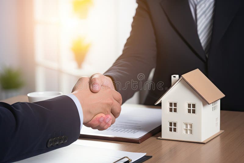 An Estate Agent Shaking Hands with a Customer Client after a Successful ...