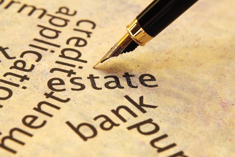 Estate and bank concept stock photo. Image of offer - 180992730