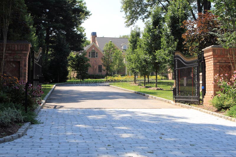 Estate Entrance stock image. Image of road, residential - 6003227