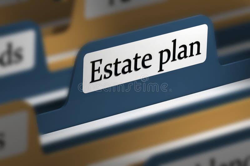 Estate Plan Word on File Folder Tab Stock Illustration - Illustration ...