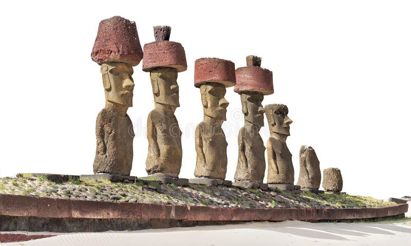 Las 15 Estatuas Del Moai En Ahu Tongariki, Isla De Pascua, Chile Foto ...