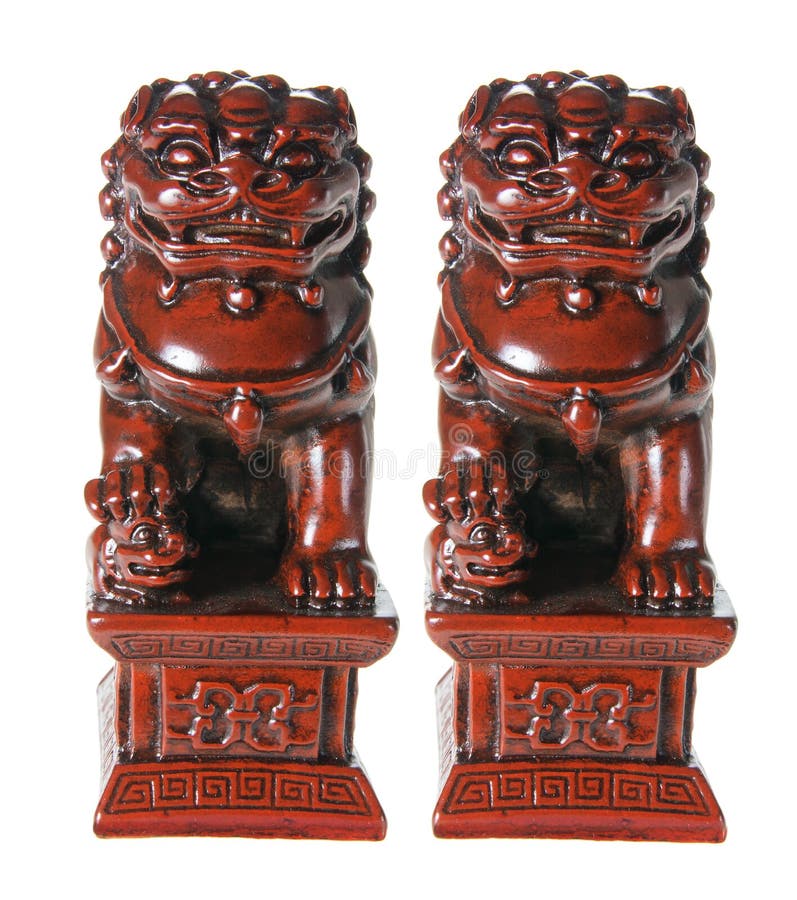 Estatuillas Del Perro De Fu Imagen de archivo - Imagen de oriental ...