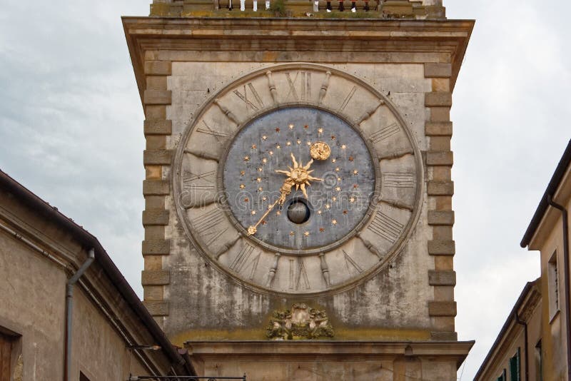 Este, Italy August 24, 2018: the Clock Tower on the Main Square in Este ...