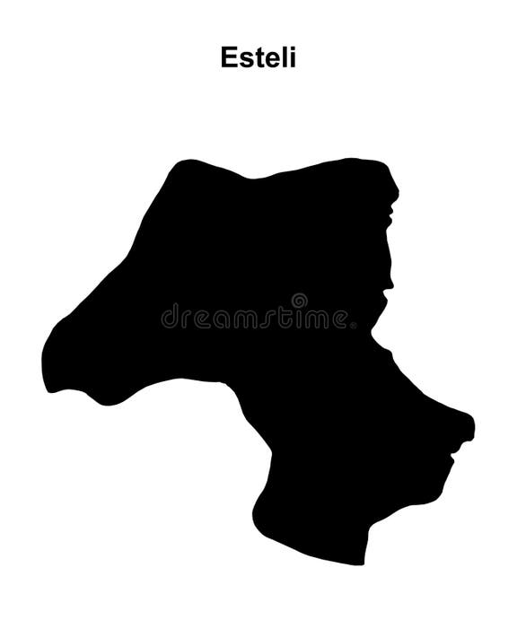 Esteli outline map stock vector. Illustration of atlas - 360613637