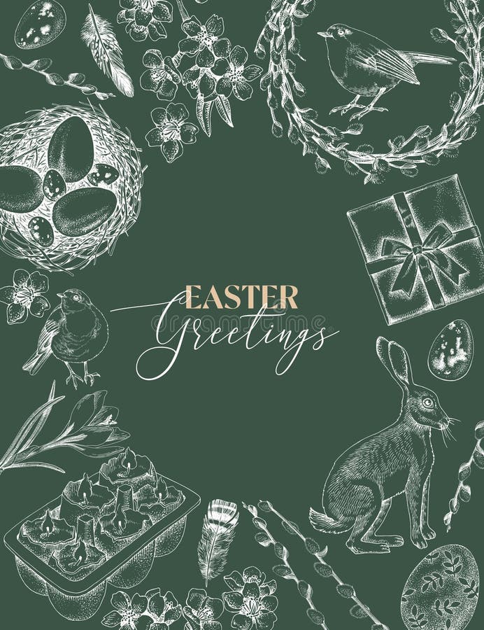 Ester Greetings Card Template Vector Stock Vector - Illustration of ...