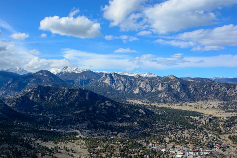 Estes Park, Colorado on a Sunny Day with Mountains in the Background ...