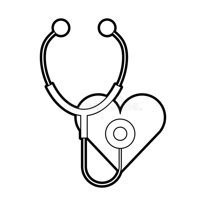 Estetoscopio Médico Con El Corazón Ilustración del Vector - Ilustración ...