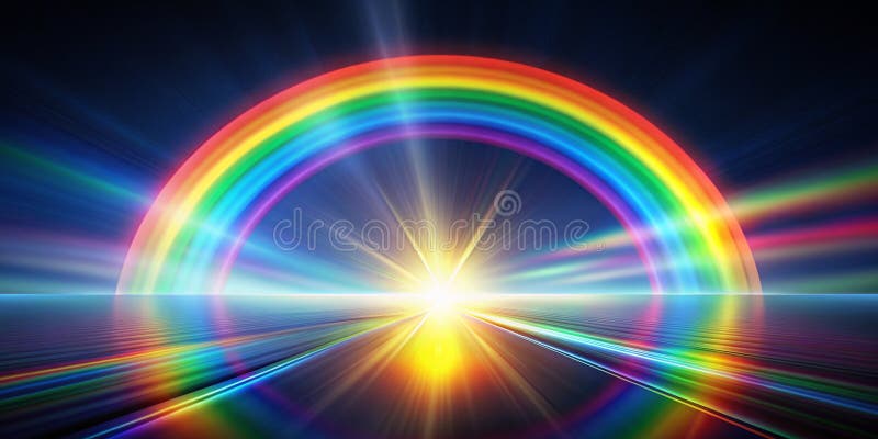 Esthetic Sunlight Abstract Background with Shadows and Rainbow Glow AI ...
