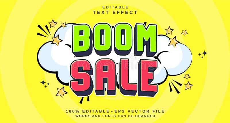 Estilo De Texto Editable Efecto Boom Venta Estilo De Texto Ilustración ...