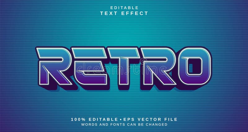 Estilo De Texto Editable Efecto Estilo De Texto Retro Ilustración del ...